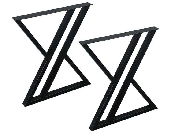 (2)Double Support Triangle Shape Industrial Modern Furniture Legs 24 x ...