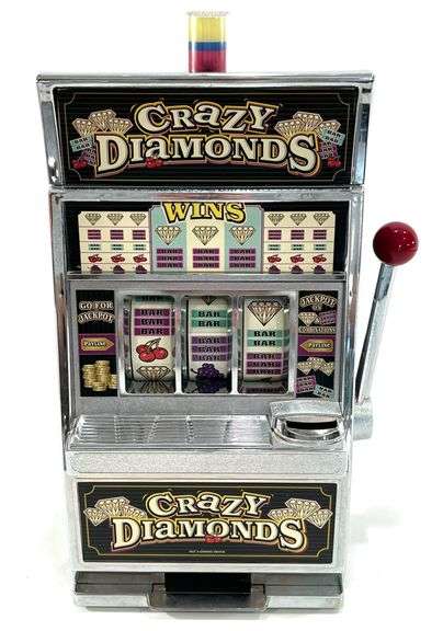 Crazy Diamonds Mini Slot Machine Game - Black And Gold Auctions