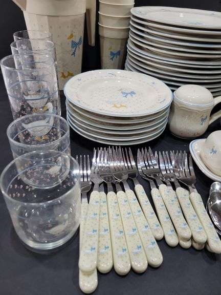 Goose/Duck Themed Dish Set: Tienshan Brick Oven Stoneware Aunt Rhody ...