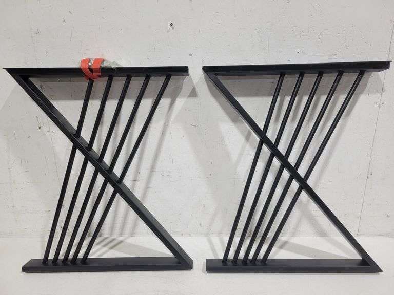 (2) Sets Of TIANART Five Diagonal Table Legs 28 x 24" - Black And Gold ...