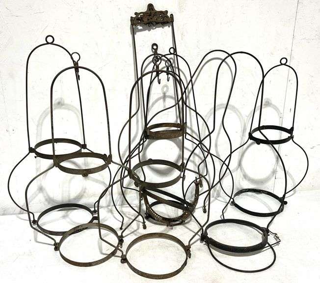 Antique Hanging Oil Lamp Brackets - Black And Gold Auctions