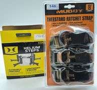 NEW Muddy Treestand Ratchet Straps & NEW Hawk Helium Steps - Black And ...