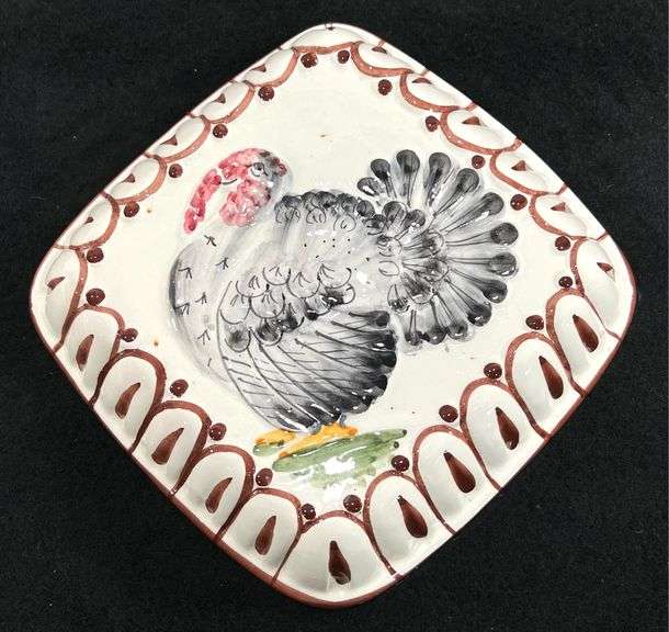 Vintage Ceramic HandPainted Raised Turkey Wall Hanging Dome Mold ...