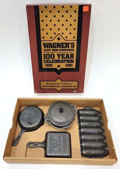 VTG Wagner's (Wagner Ware) Cast Iron 100 Year Celebration 5-Piece Mini ...