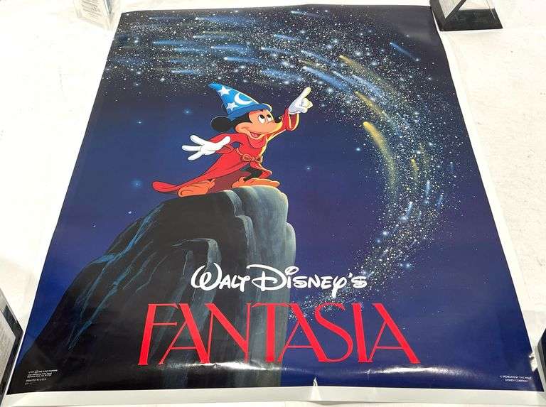 Vintage 1986 Disney Mickey Mouse Fantasia Movie Poster And Marx Brothers