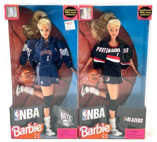 (2) 1998 Mattel NBA Barbie Dolls - New Jersey Nets & Portland ...