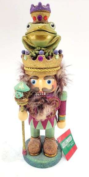 Kurt Adler 14.5" Hollywood Frog Prince Nutcracker - Black And Gold Auctions