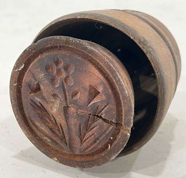 Antique Wooden “Flower” Butter Press - Black And Gold Auctions