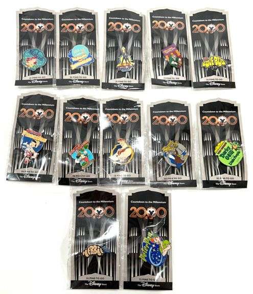 (12) Countdown to the Millennium Disney Character Collector Enamel Pins ...