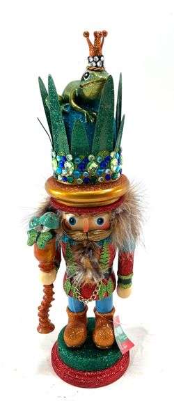 Kurt Adler 17” Hollywood Frog Prince Nutcracker - Black And Gold Auctions