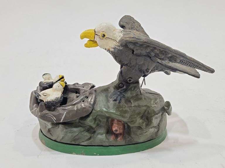 Reproduction J&E Stevens Cast Iron American Eagle & Eaglets Patent 1883 ...