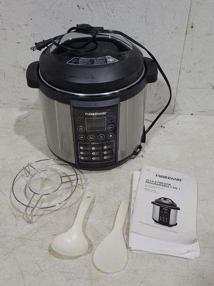 Farberware 7-in-1 Programmable Pressure Cooker - Black And Gold Auctions