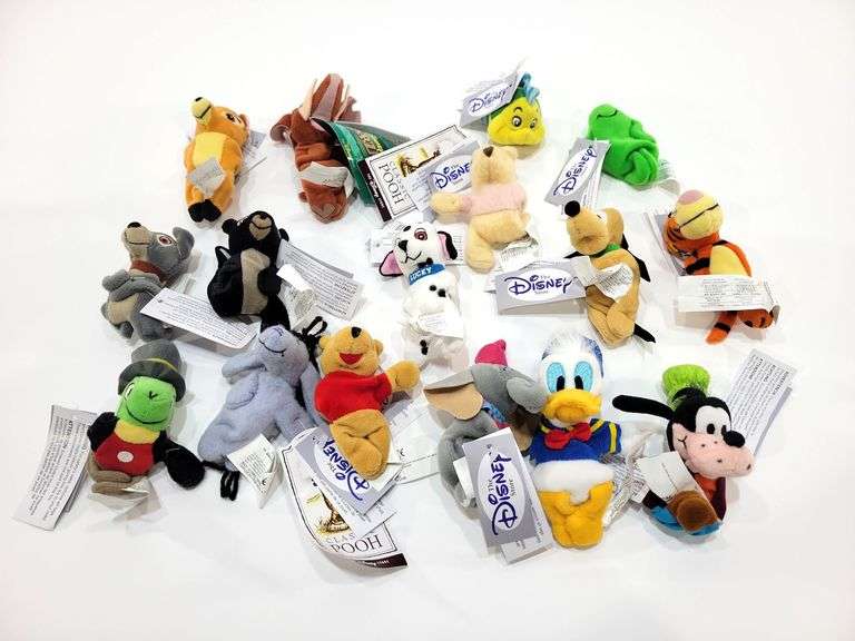 (16) Disney Store Plush Collectible Miniature Bean Bag Magnet Toys ...