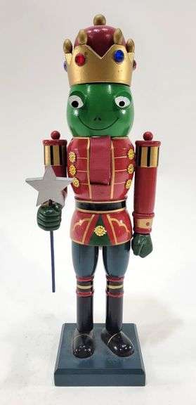14" Frog Themed Nutcracker - Black And Gold Auctions