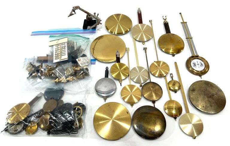 Vintage Clock Parts & Brass Pendulums - Black And Gold Auctions