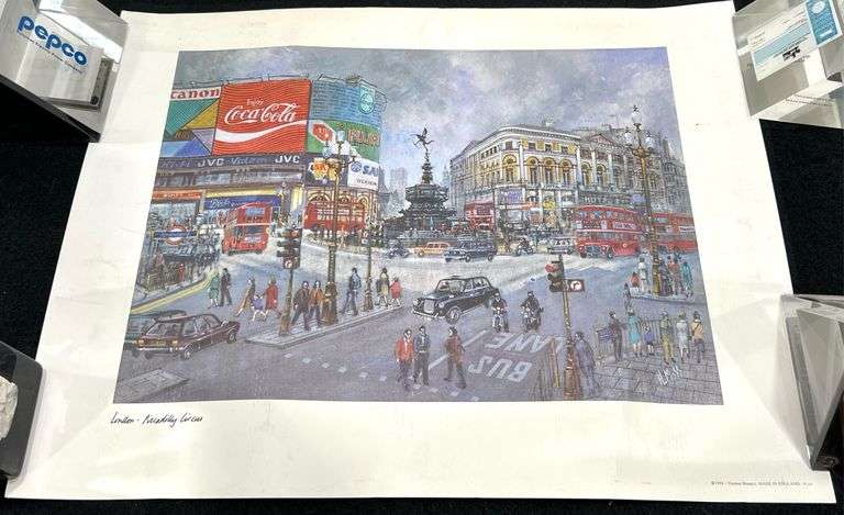 1988 H. Moss London England “Piccadilly Circus - Black And Gold Auctions