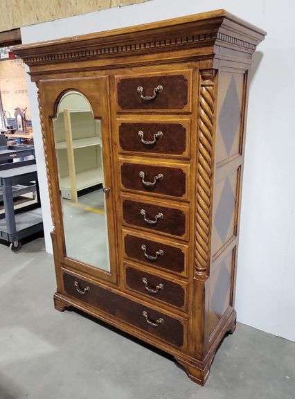 Magnolia Chifforobe 7-Drawer Dresser Wardrobe - Black And Gold Auctions