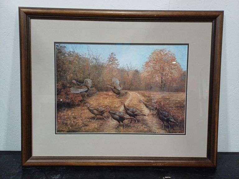 Framed & Signed M. Wayne Willis Print 352/860 - Black And Gold Auctions
