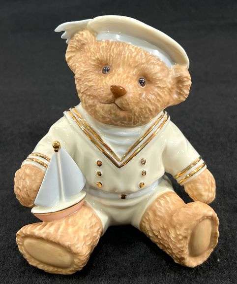 LENOX “First Mate” Sailor Teddy Bear Figurine - Black And Gold Auctions