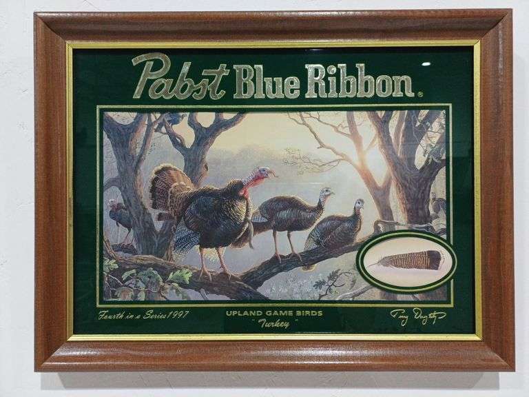 Pabst Blue Ribbon Framed "Turkey" Terry Doughty Art Print - Black And ...