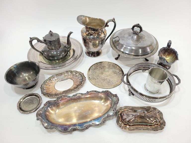 VTG Silver Plated & Pewter Dishware - Black And Gold Auctions