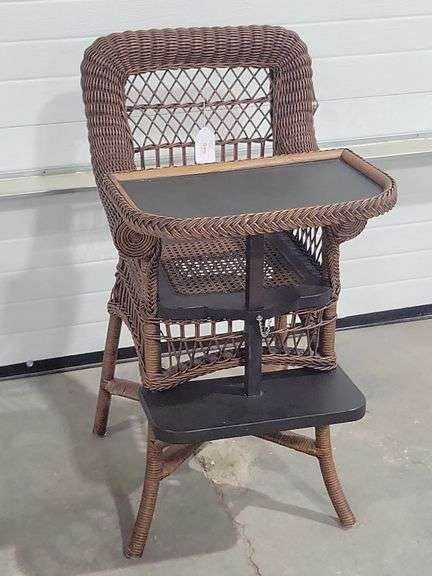 Wicker High Chair - Black And Gold Auctions