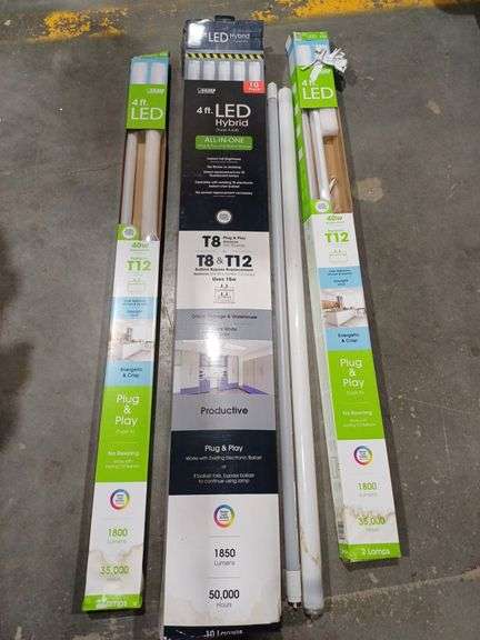 (15) Mix LED Tube Light Lamps - Black And Gold Auctions