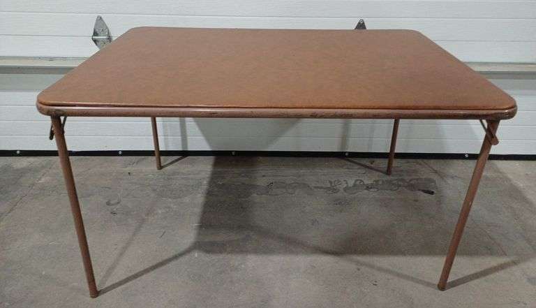 Folding Leg Cards Table - Black And Gold Auctions