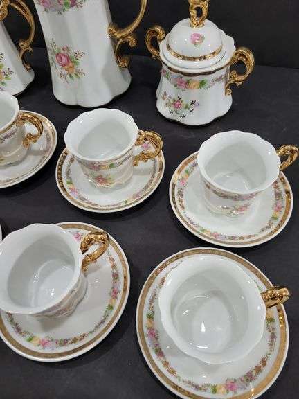 VTG Royal Fine Porcelain Tea Set - Black And Gold Auctions
