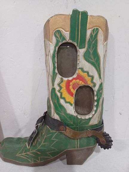 Red Ryder Reproduction Sign & Wooden Cowboy Boot Picture Frame - Black ...