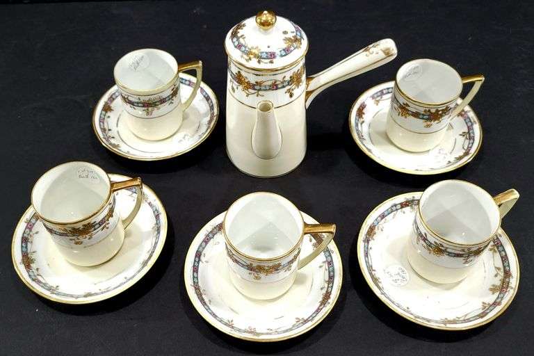VTG Hand Painted Nippon Tea Set - Black And Gold Auctions