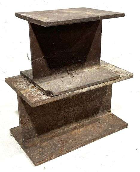 (2) Rustic I-Beam Anvils - Black And Gold Auctions