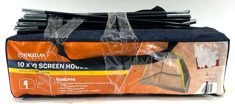 MAGELLAN Outdoors 10’ x 10’ Screen House - Black And Gold Auctions