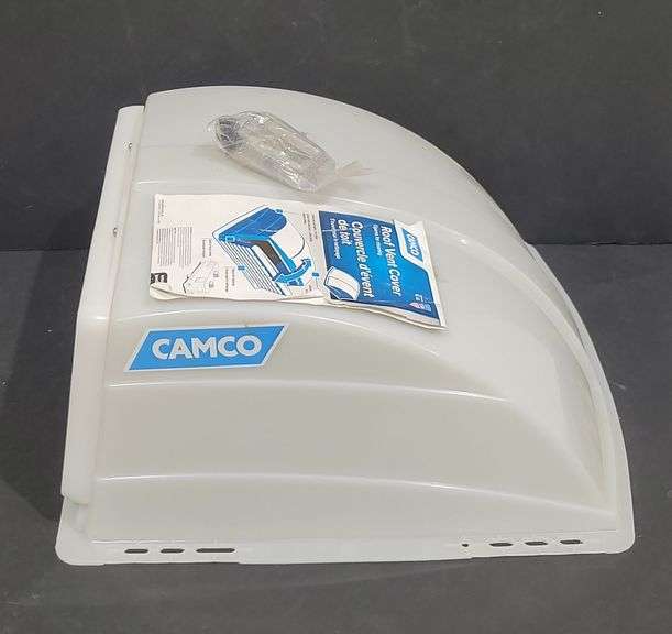 Camco RV Roof Vent Cover W/Bracket & Hardware - Black And Gold Auctions