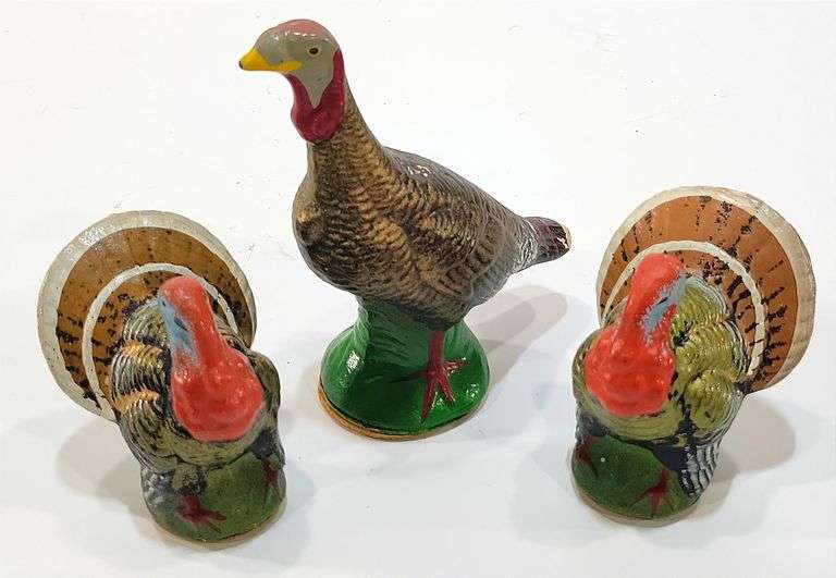 (3) VTG German Turkey Candy Containers - Black And Gold Auctions