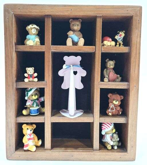 Display Shelf Full of Bear Figurines - Black And Gold Auctions