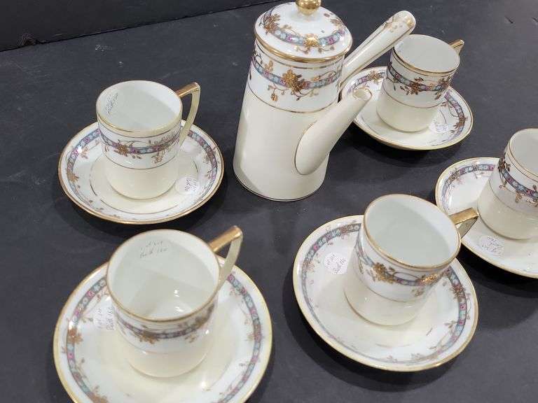 VTG Hand Painted Nippon Tea Set - Black And Gold Auctions