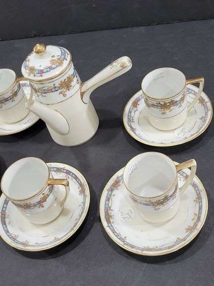 VTG Hand Painted Nippon Tea Set - Black And Gold Auctions