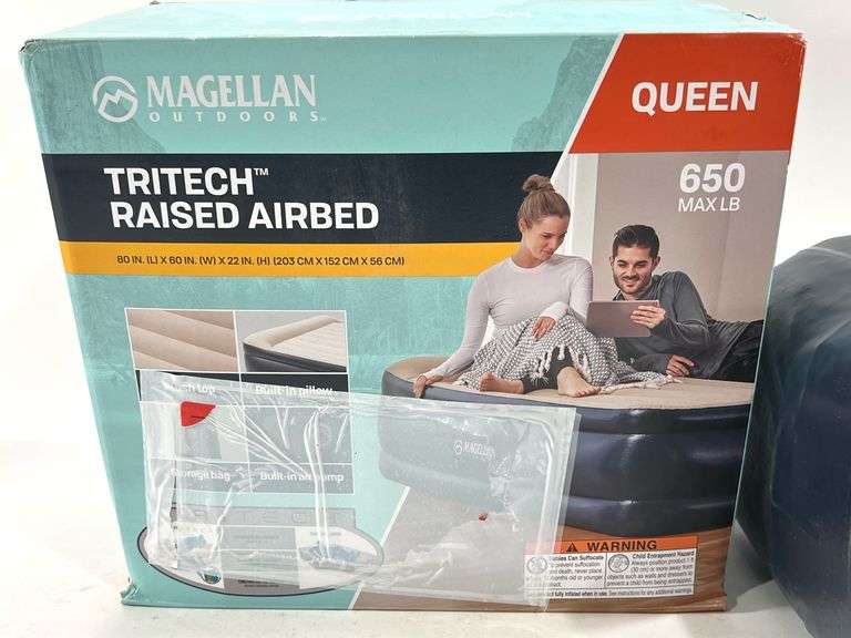 MAGELLAN Outdoors Queen TRITECH Raised Airbed - Black And Gold Auctions