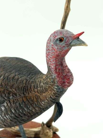 Wild Turkey Sculpture - Black And Gold Auctions