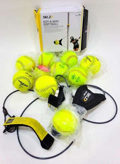 SKLZ Hit Away Softball Solo Batting Trainer & Softballs - Black And ...