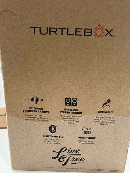 TURTLEBOX 100% Waterproof Speaker - Black And Gold Auctions
