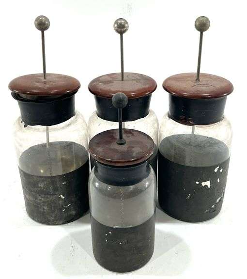 (4) Walmsley Fuller Leyden Jars - Black And Gold Auctions