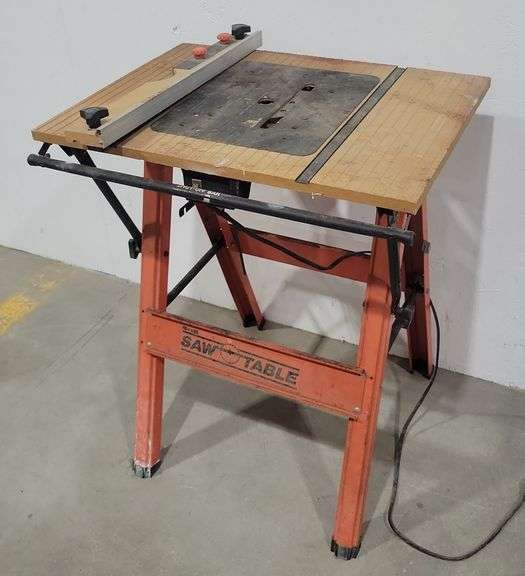 VTG Hirsh Portable Saw Table - Black And Gold Auctions