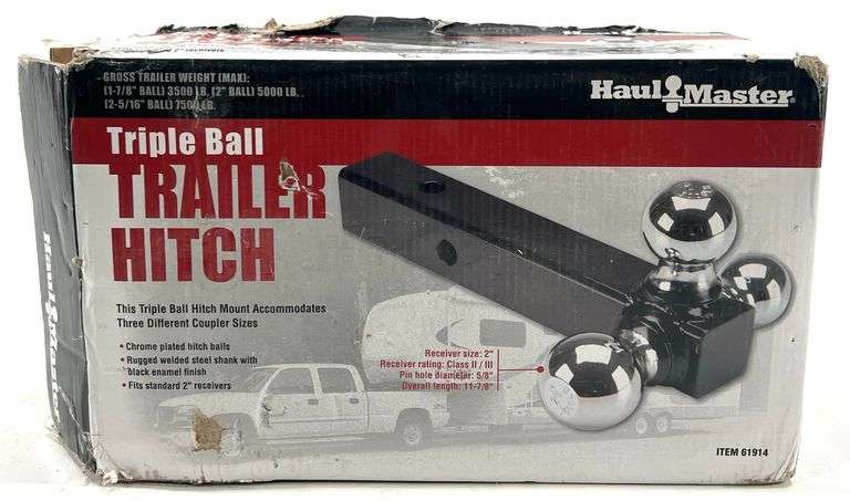 Haul Master 61914 Triple Ball Trailer Hitch - Black And Gold Auctions