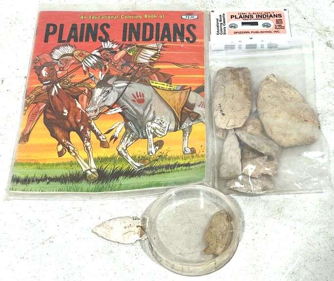 Arrow Heads & Plains Indians Coloring Book - Black And Gold Auctions
