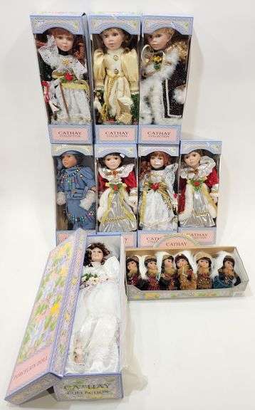 (10+) NIB VTG Cathay Collection Porcelain Dolls - Black And Gold Auctions