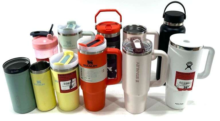 STANLEY / Hydro Flask Drinking Bottles - Black And Gold Auctions