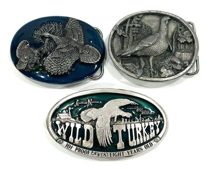 (3) Vintage Turkey Belt Buckles - Black And Gold Auctions