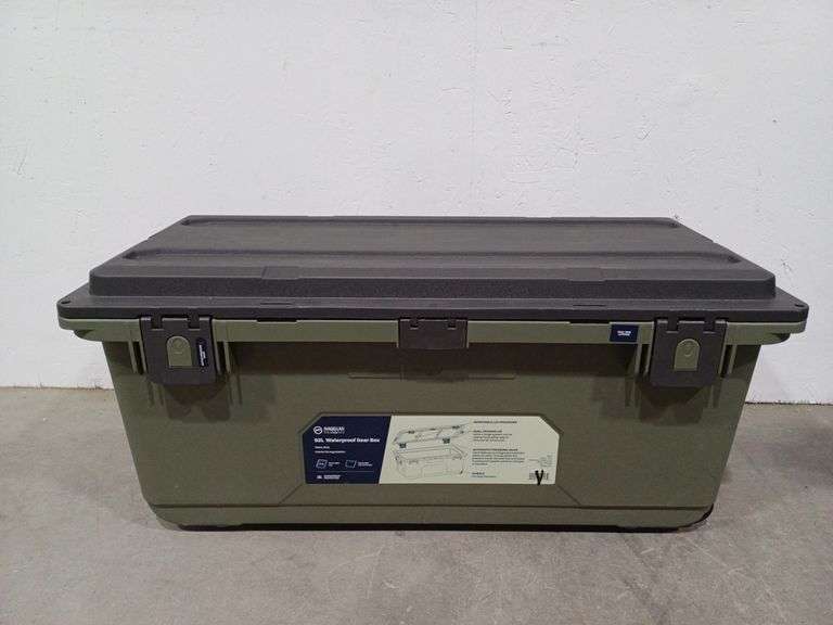 Magellan Outdoors 92L Waterproof Gear Box - Black And Gold Auctions